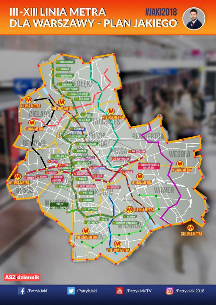 Patryk Jaki zbuduje 11 nowych linii metra. Mamy jego plan dla Warszawy ... Patryk Jaki zbuduje 11 nowych linii metra. Mamy jego plan dla Warszawy ...
